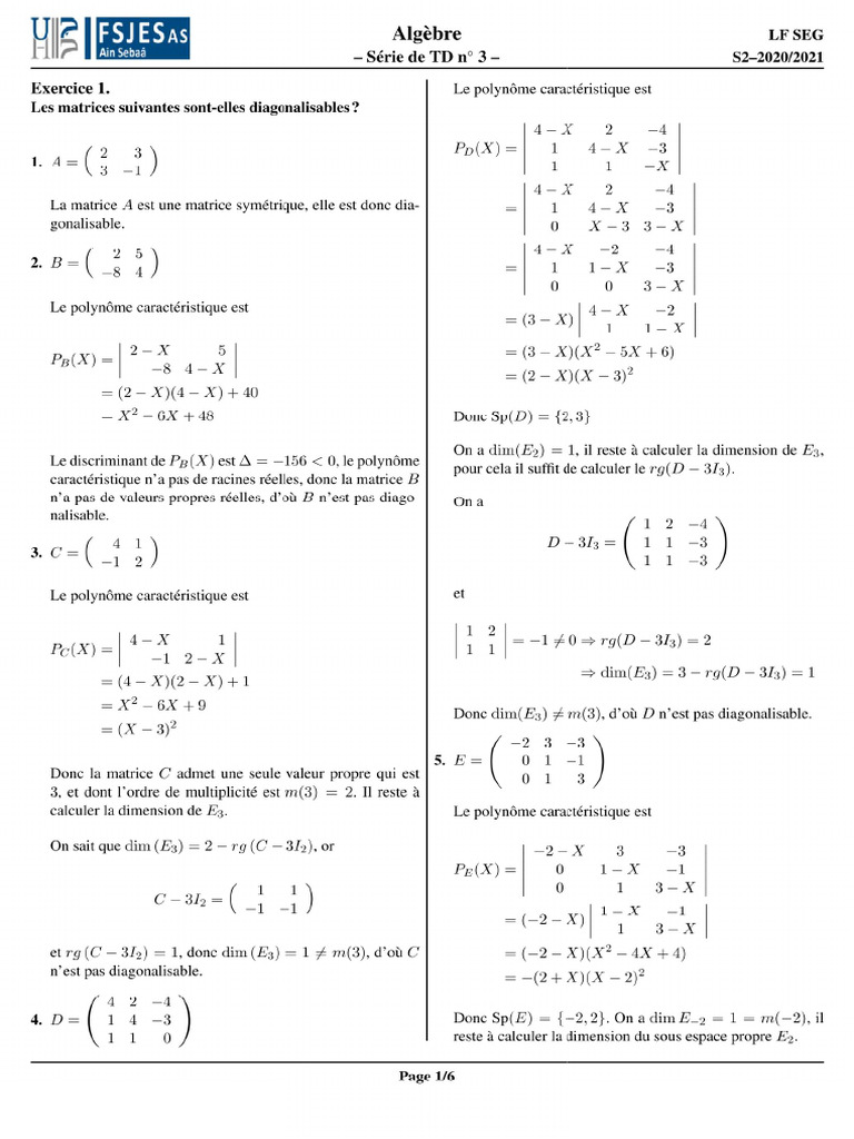 Correction TD 3 | PDF
