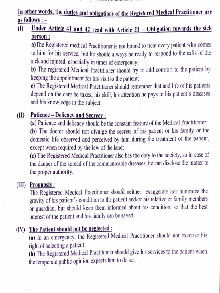Duties of Medical Practitioner | PDF | Physician | Patient