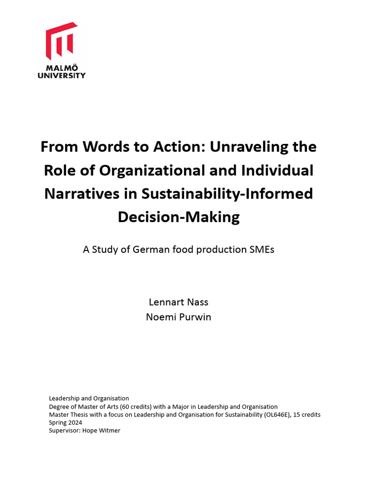 Nass & Purwin OL646E-Master Thesis-Examination 1-NASS-PURWIN-Final - 2 | PDF | Narrative ...