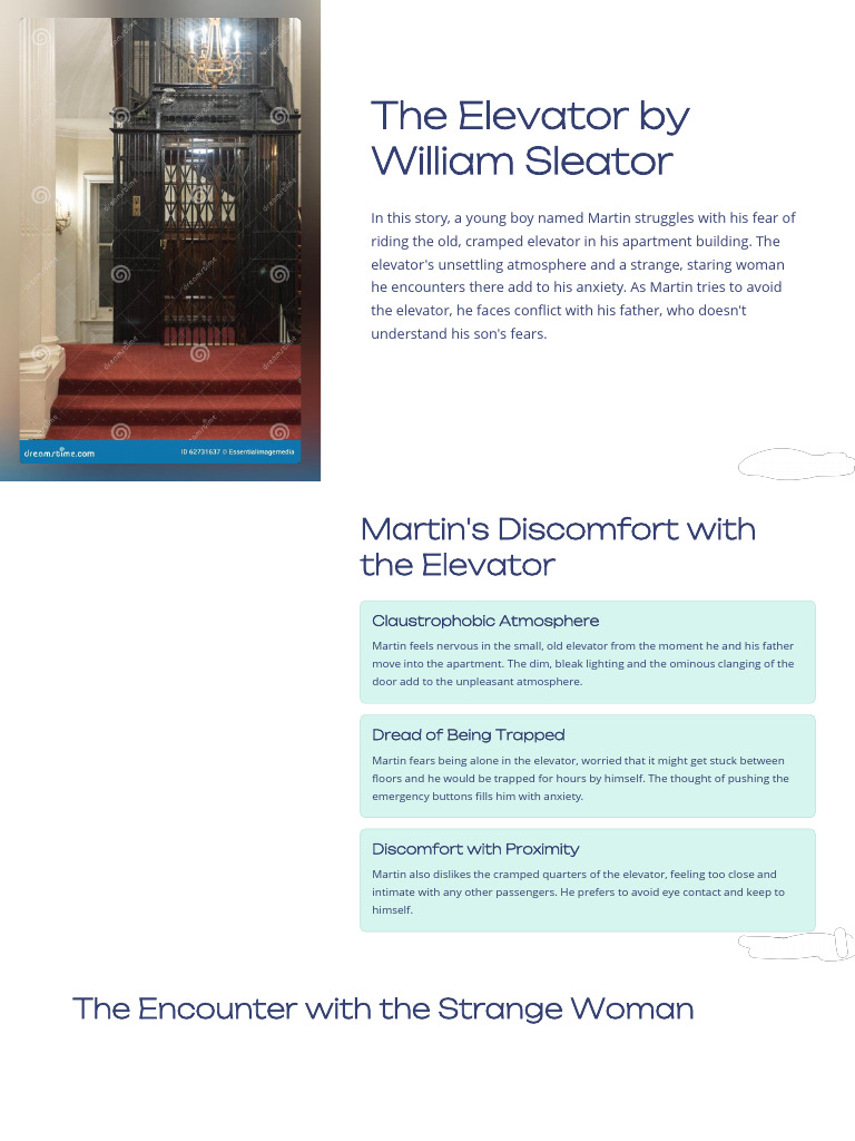 Martin's Fear in the Elevator Story | PDF | Elevator | Psychological Trauma