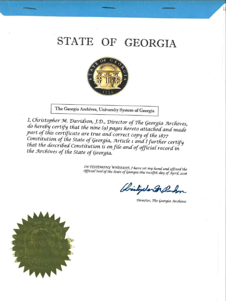 1877 Georgia Constitution | PDF