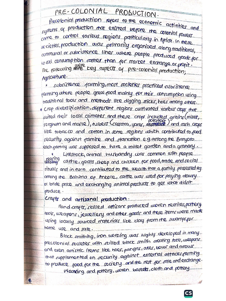 Pre-Colonial Production | PDF