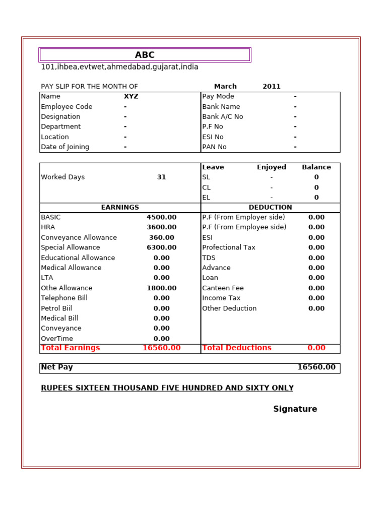 PaySlip New | PDF