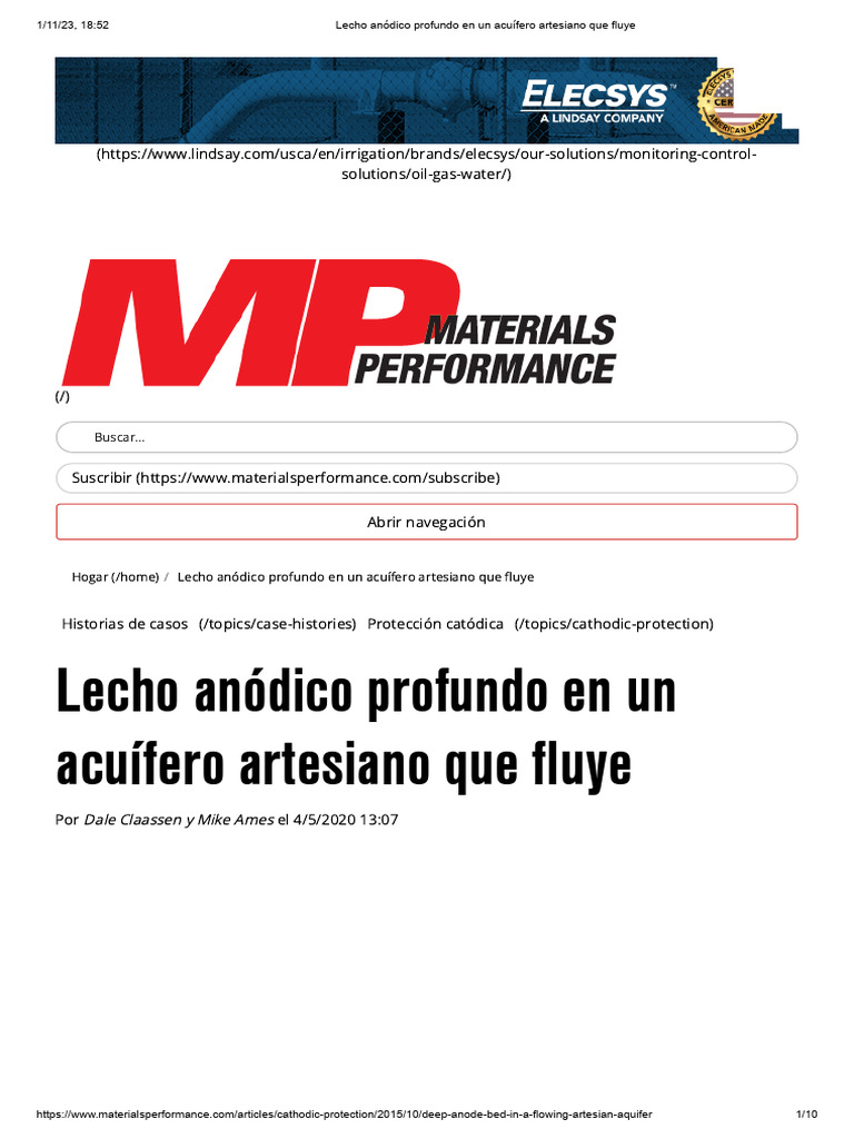 Lecho Anódico en Acuífero Artesiano | PDF | Agua subterránea | Agua