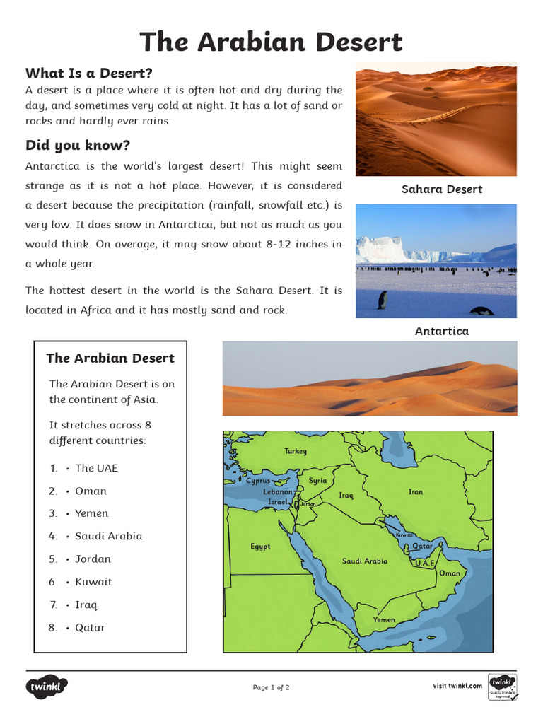 The Arabian Desert Fact File | PDF | Desert | Earth Sciences