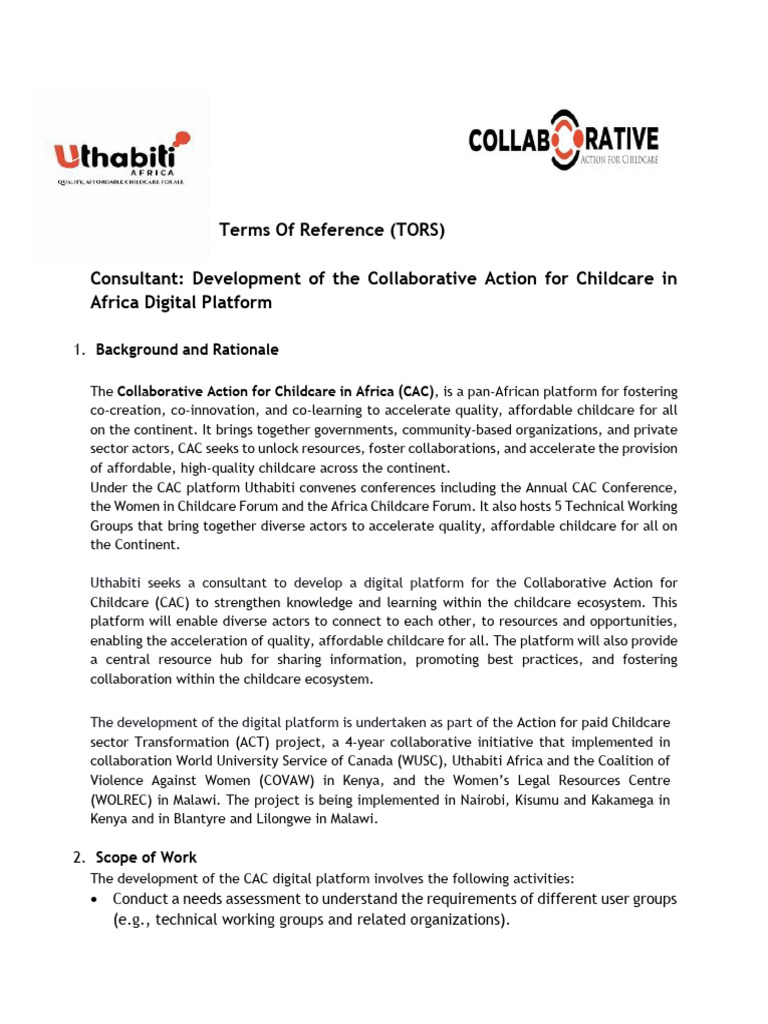 Consultant - Development of CAC Digital Platform | PDF | Usability | Computing