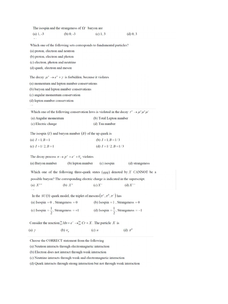 particle phy pyqs sem_4 | PDF