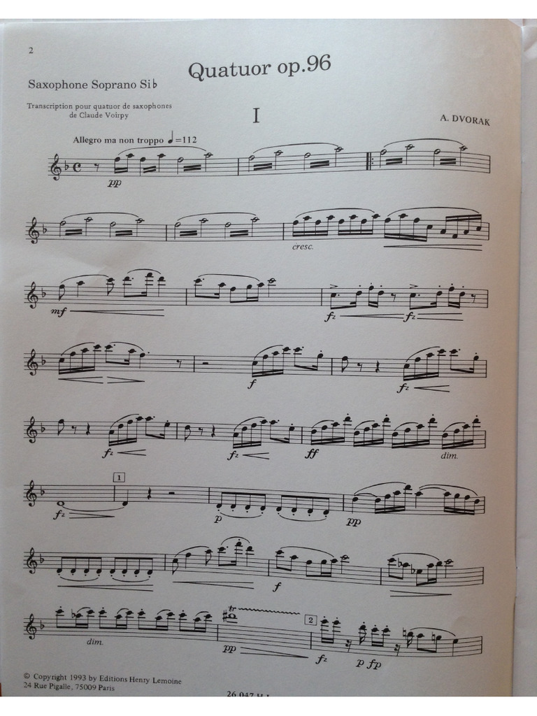 Soprano - Dvorak - American Quartet | PDF
