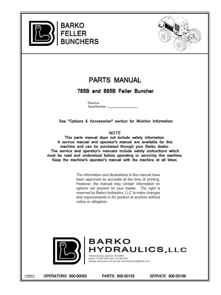 Barko 785-885 Parts Manual | PDF | Legal Liability | Damages