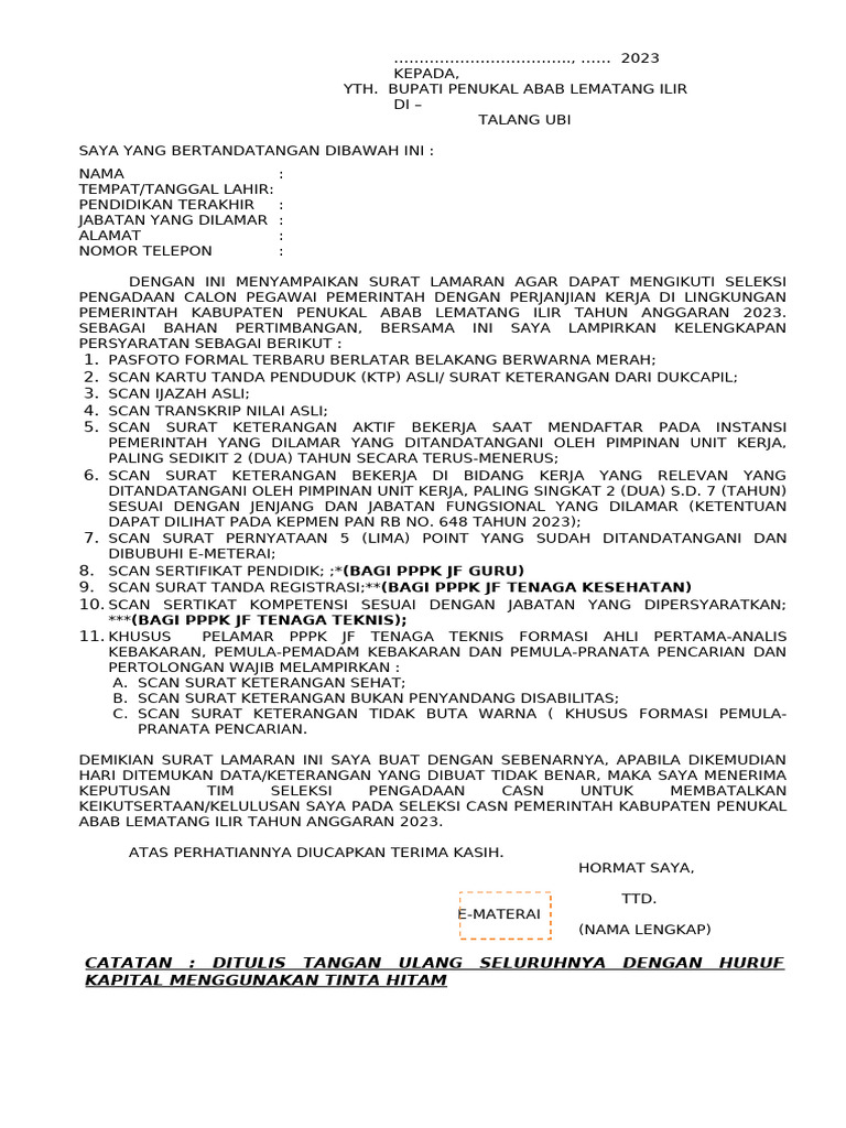 Format Lamaran, Surat Keterangan, Dan Suket Pengalaman Kerja 2023 | PDF