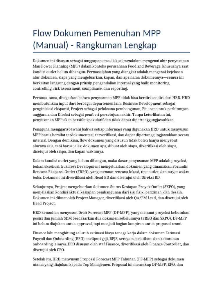Rangkuman Lengkap Flow Dokumen MPP | PDF