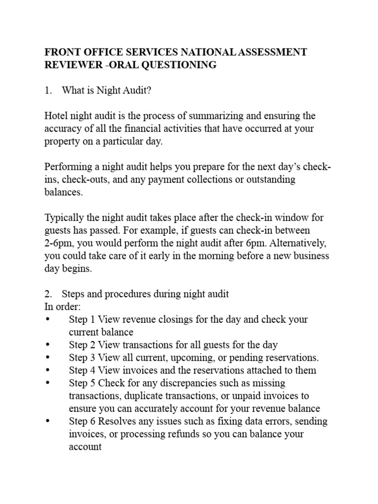 E Services National Assessment Reviewer Oral Questioning | PDF ...