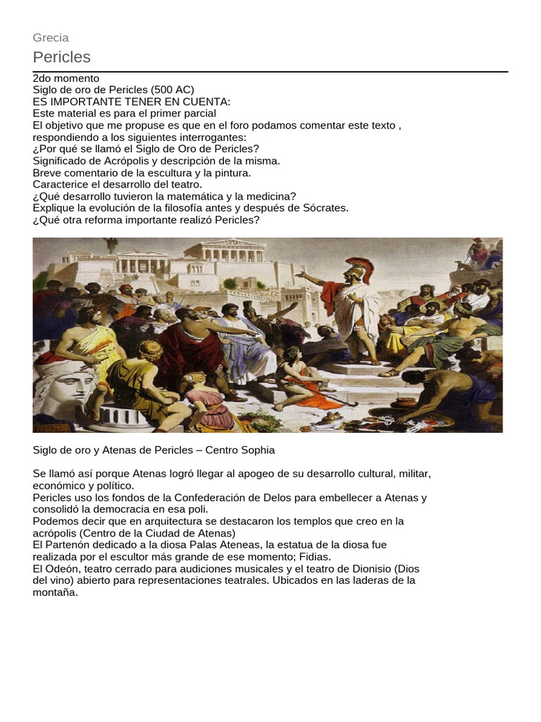 Pericles. Grecia. Historia | PDF | Platón | Razón
