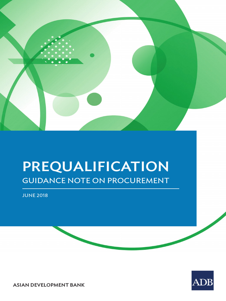 ADB Guidlines For Contractor Prequalification | PDF | Subcontractor | Procurement