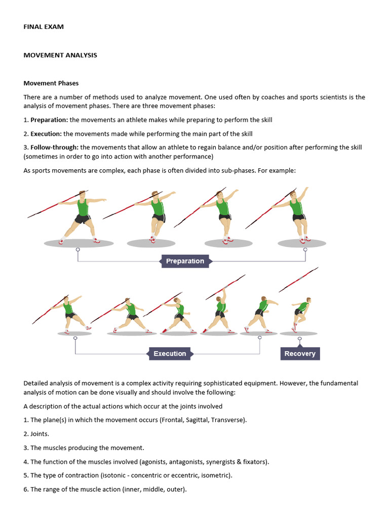 Final Exam Movement Analysis | PDF | Joints | Limbs (Anatomy)