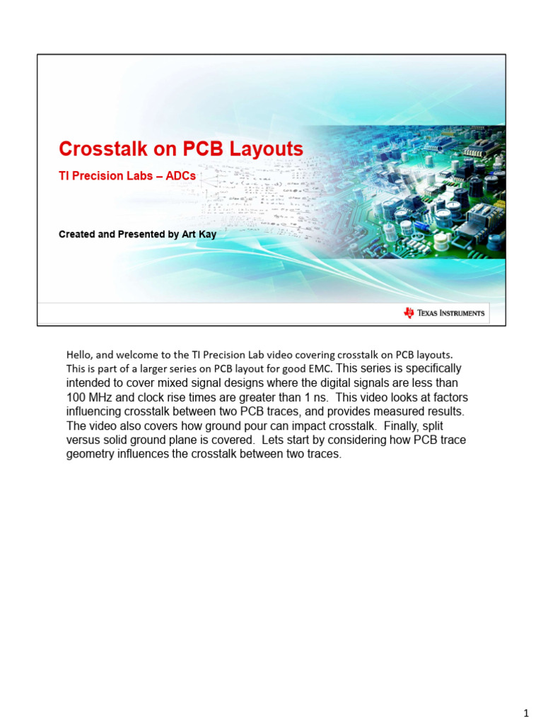 Crosstalk On PCB Layouts Presentation Quiz | PDF | Printed Circuit Board | Antenna (Radio)