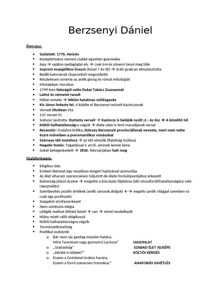 Berzsenyi Dániel | PDF