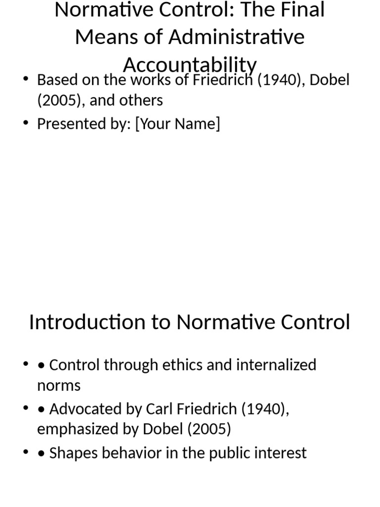 Normative Control Presentation | PDF