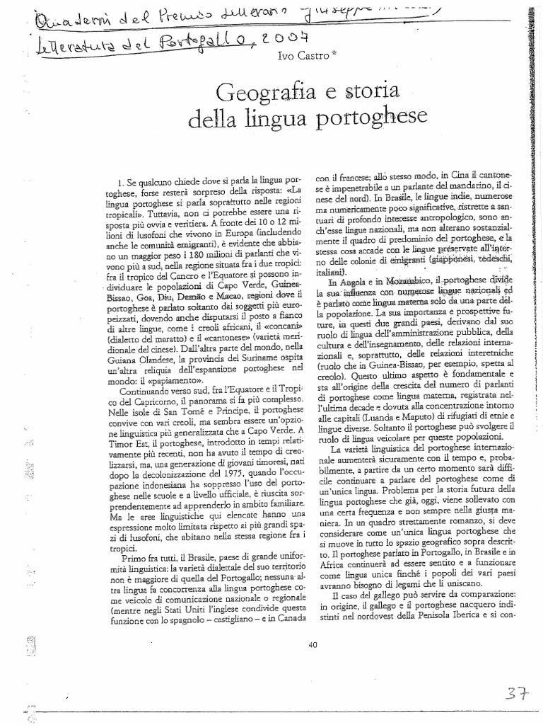 Ivo Castro e Cronologia Portoghese | PDF