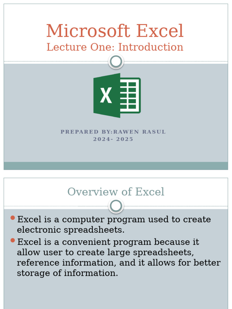1 Excel Chapter One - Introduction | PDF