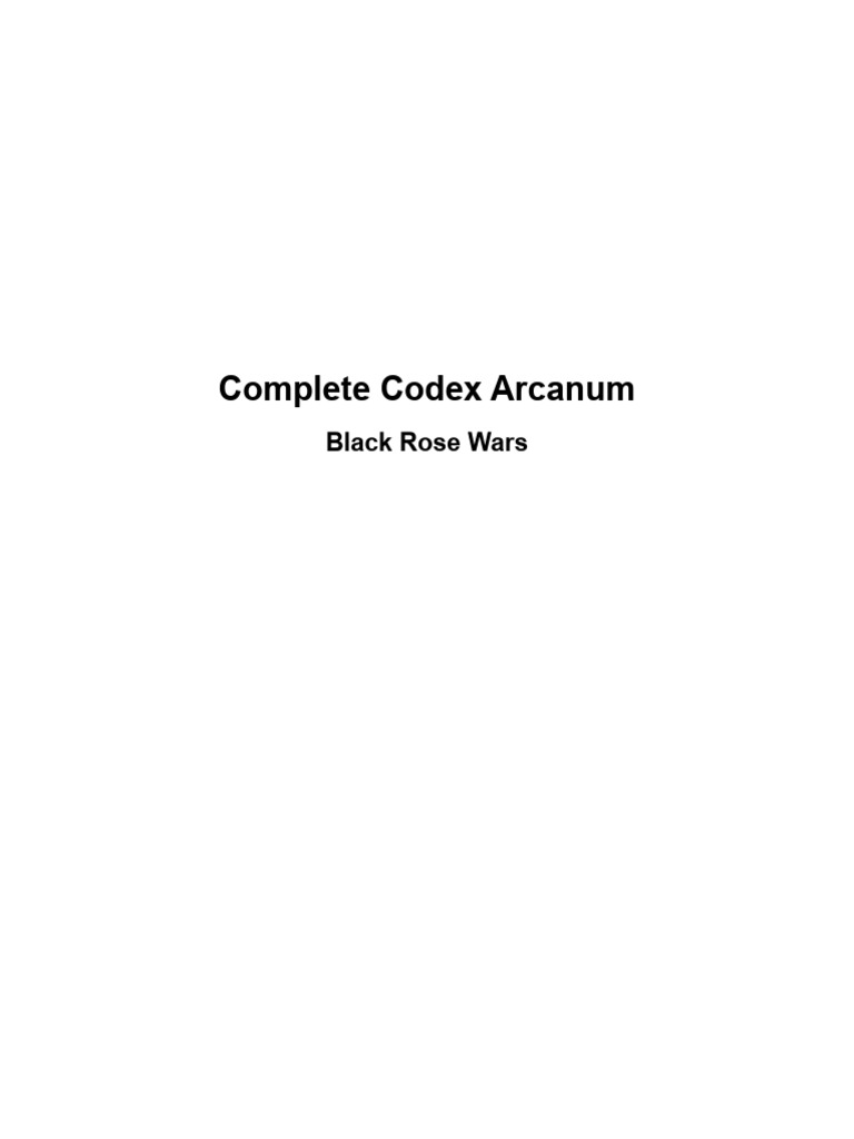 Complete CodexArcanum v0.10 3 | PDF
