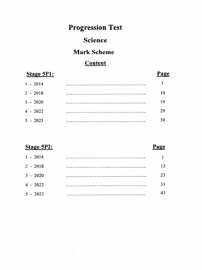 Science Progression Test Stage 5 MS (2014-2023) (S.a.files?) | PDF