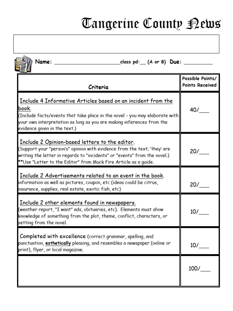 "Tangerine" by Edward Bloor | PDF