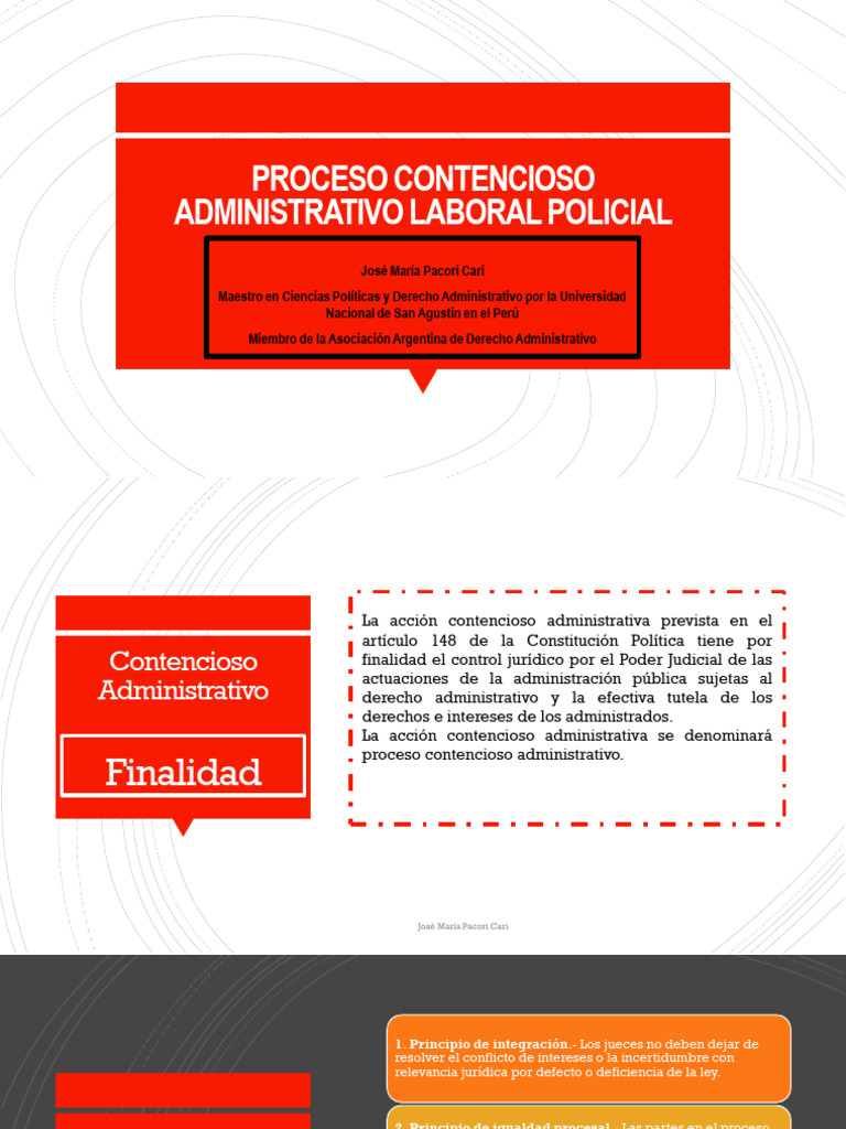 Diapositivas Contencioso Administrativo Tramite - Autor José María Pacori Cari | PDF | Demanda ...