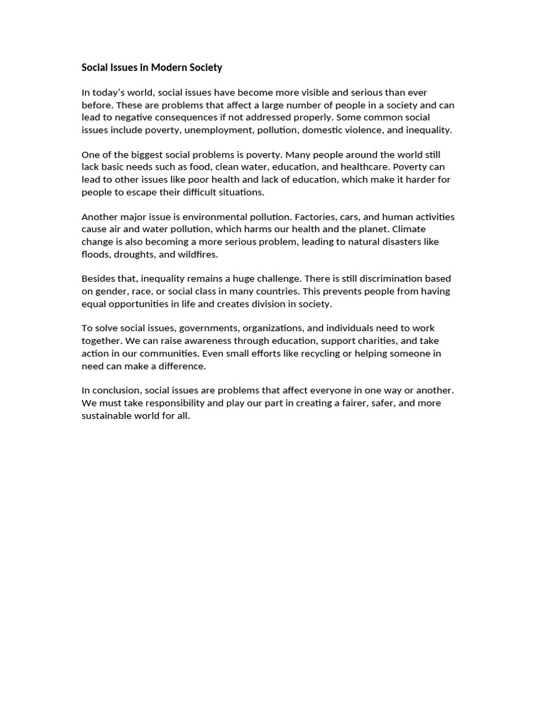 Social Issues in Modern Society | PDF