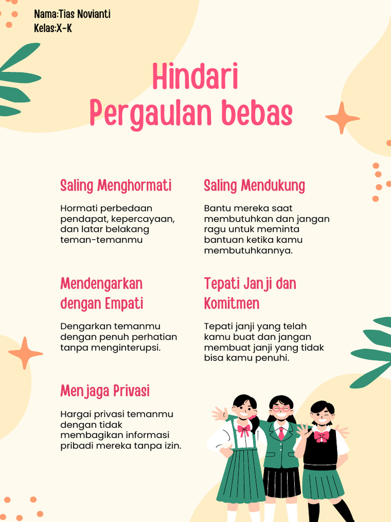 Merah Dan Hijau Ilustrasi Etika Berteman Yang Baik Poster_20241009 ...