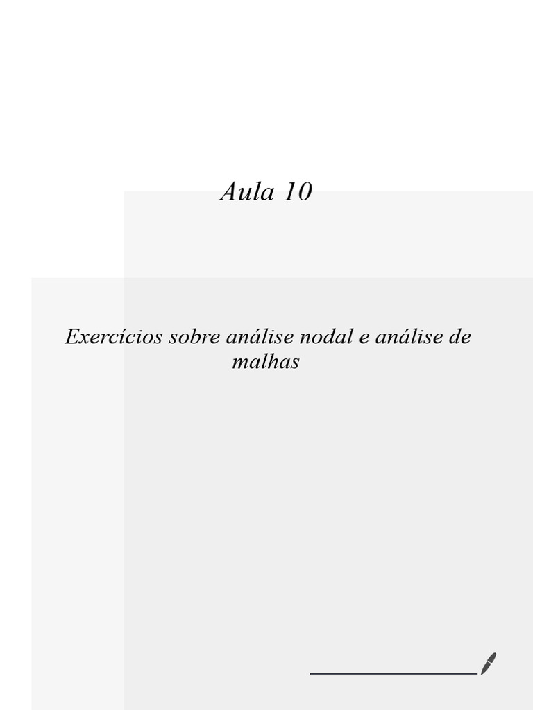 Aula 10-Lista Exerc-02 Analise Nos e Malhas | PDF