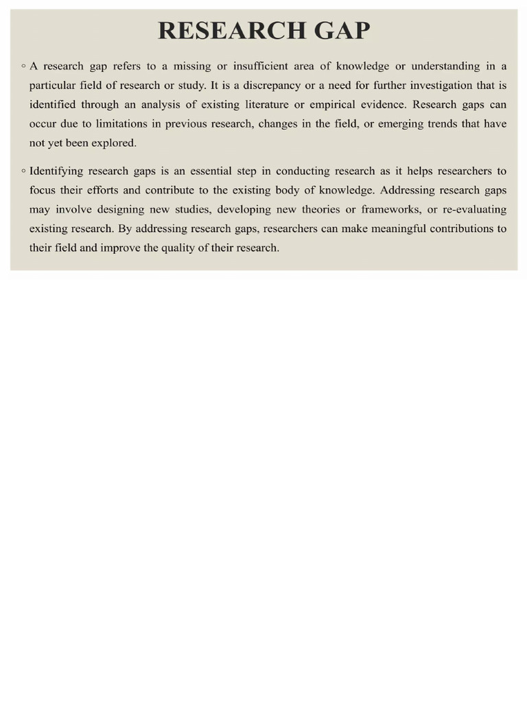 Research Gap | PDF