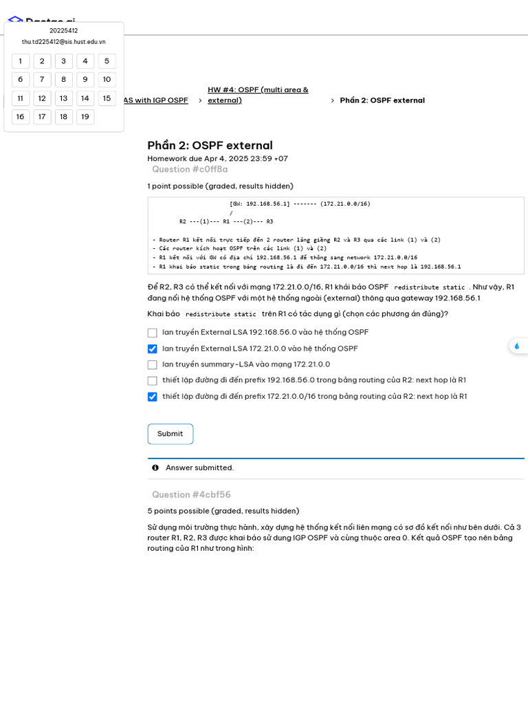 Phần 2_ OSPF External _ HW #4_ OSPF (Multi Area & External) _ IT4651 Courseware _ MOOC Daotao.ai ...