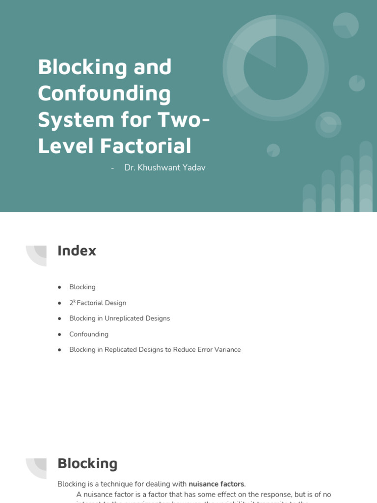 3. Blocking and Confounding System | PDF | Confounding | Statistics