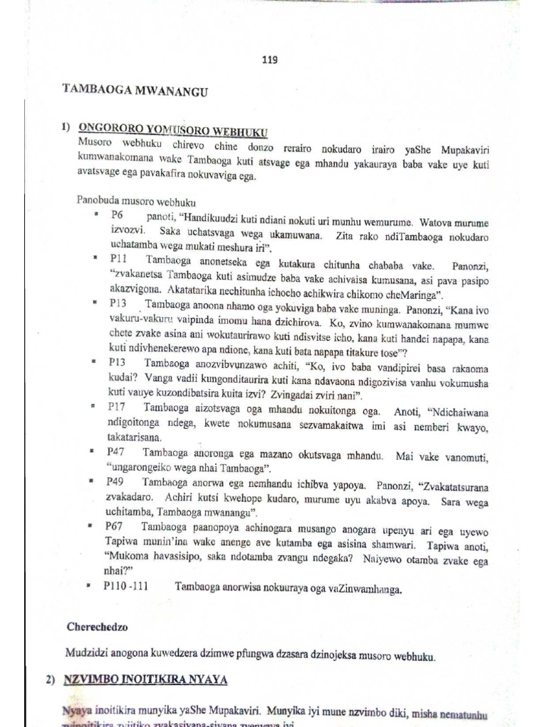 Ongororo Yatambaoga Mwanangu | PDF