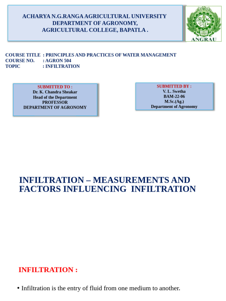 Infiltration Measurement in Soil Management | PDF | Soil | Loam