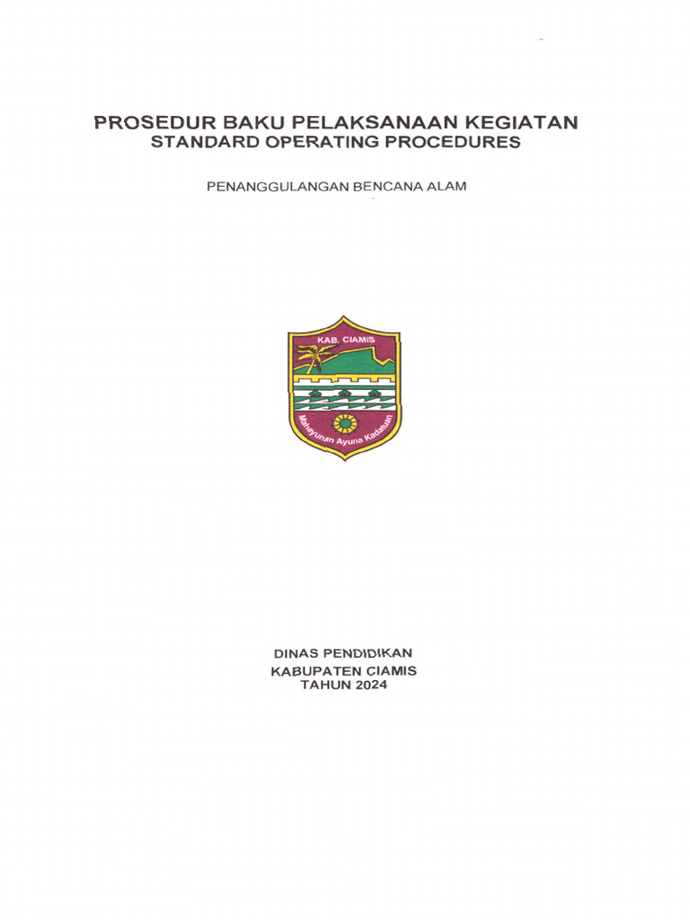 Sop Penanggulangan Bencana Disdik 2024 | PDF