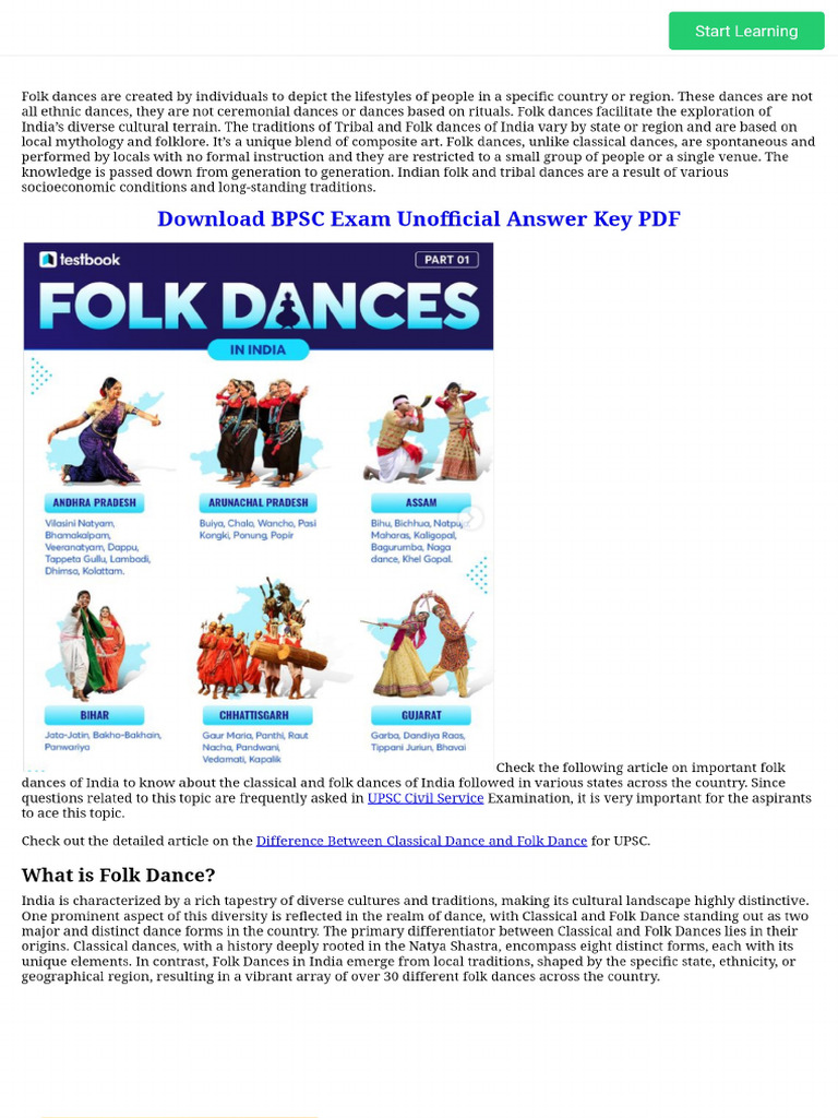 List of Major Folk Dances of India (State-Wise) - Dance Form of India ...