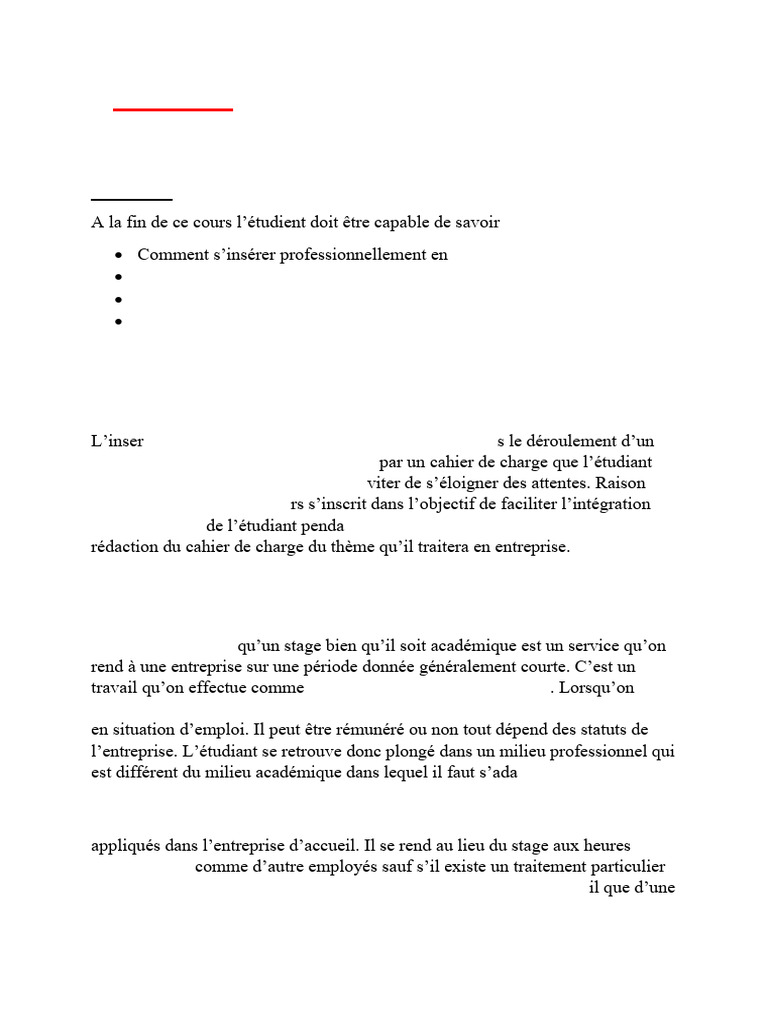 Comprendre le stage académique | PDF