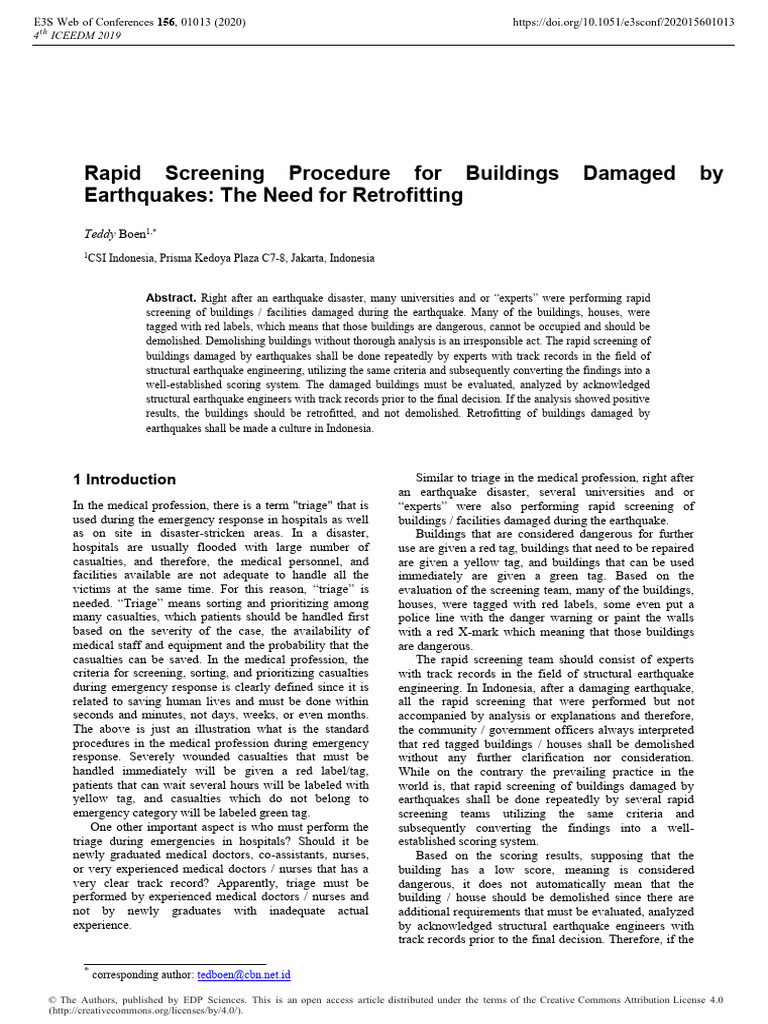 Retrofitting Strategies for Earthquake Damage | PDF