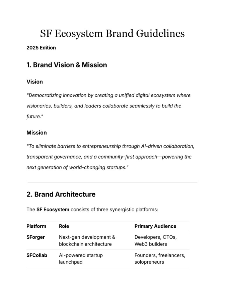 SF Ecosystem Brand Guidelines | PDF | Logos | Human Communication
