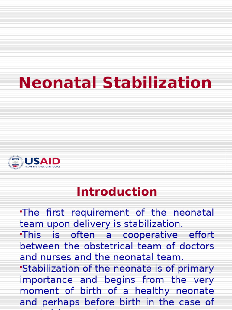 Neonatal Stabilization | PDF | Preterm Birth | Neonatal Intensive Care Unit
