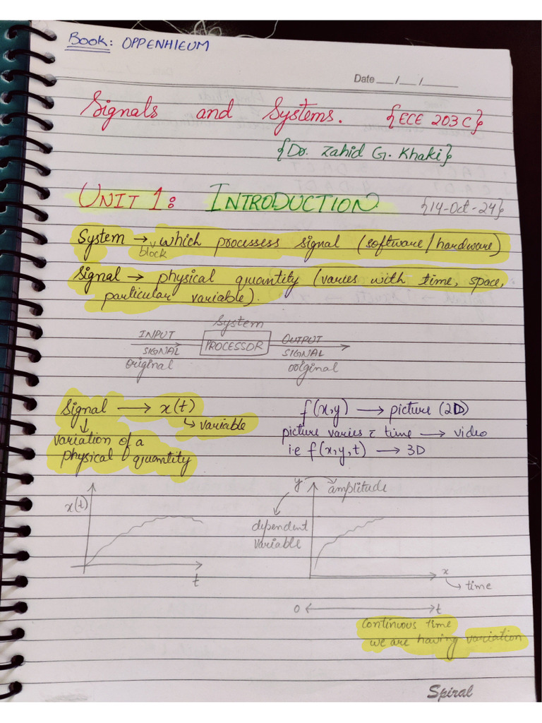 Signals (Module 1) | PDF