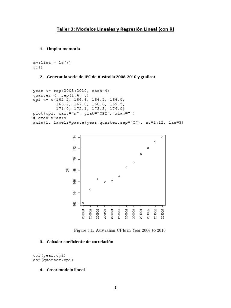 Taller 3-Modelos Lineales y Regresion Lineal | PDF