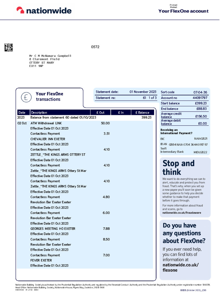 2e4a9a1c-520f-4275-9b11-0b56b481824b-proof_of_address-Statement_01Nov2023 | PDF | Cash | Cheque