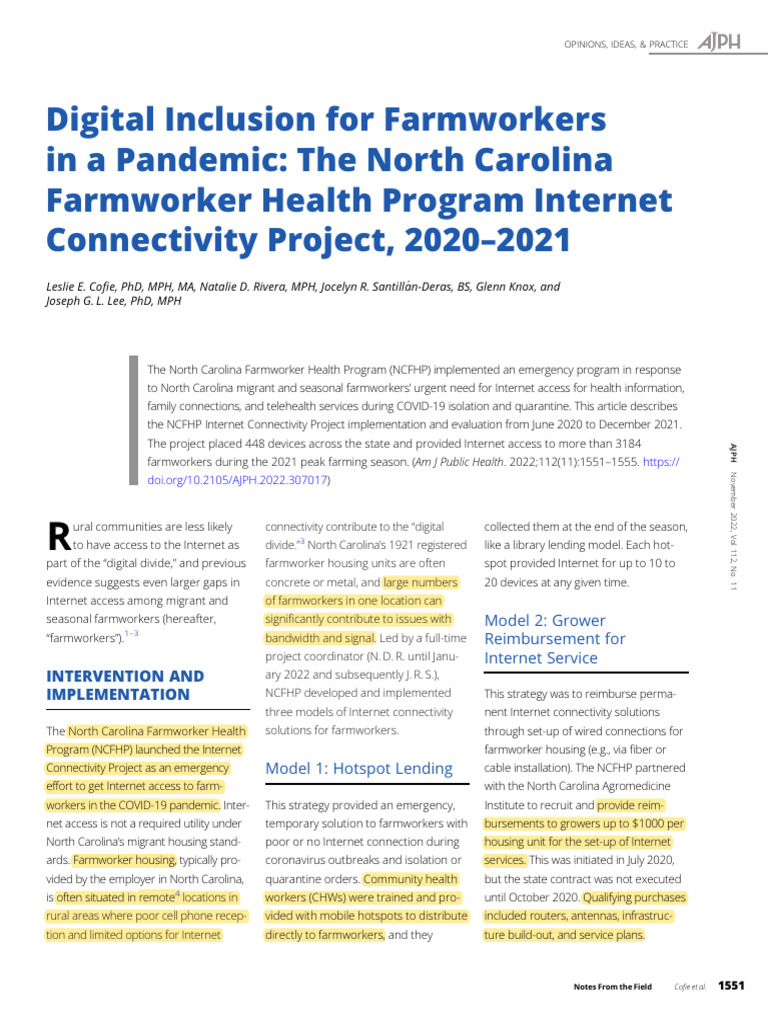 Digital Inclusion For Farmworkers in A Pandemic - The North Farmworker ...