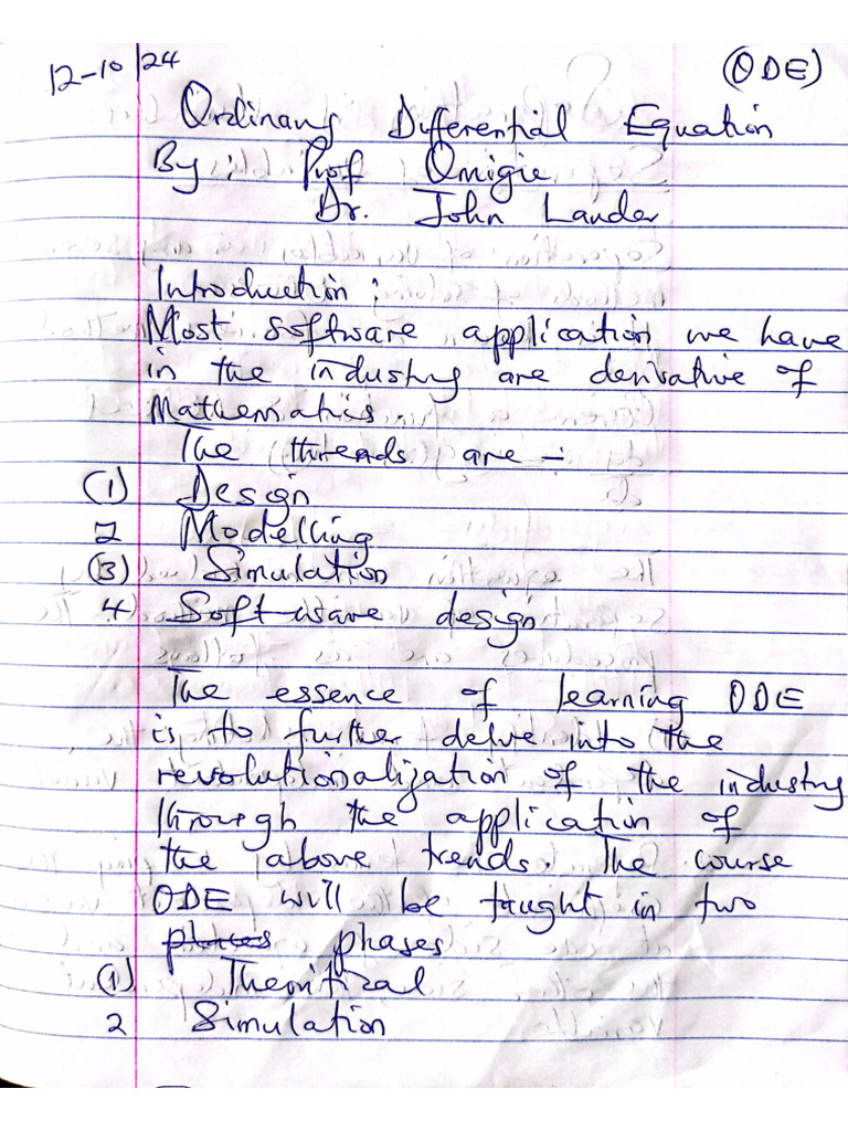 ODE Compreshensive Note | PDF