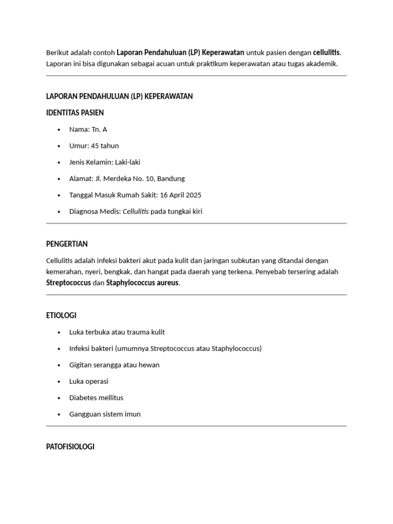 Berikut adalah contoh Laporan Pendahuluan | PDF