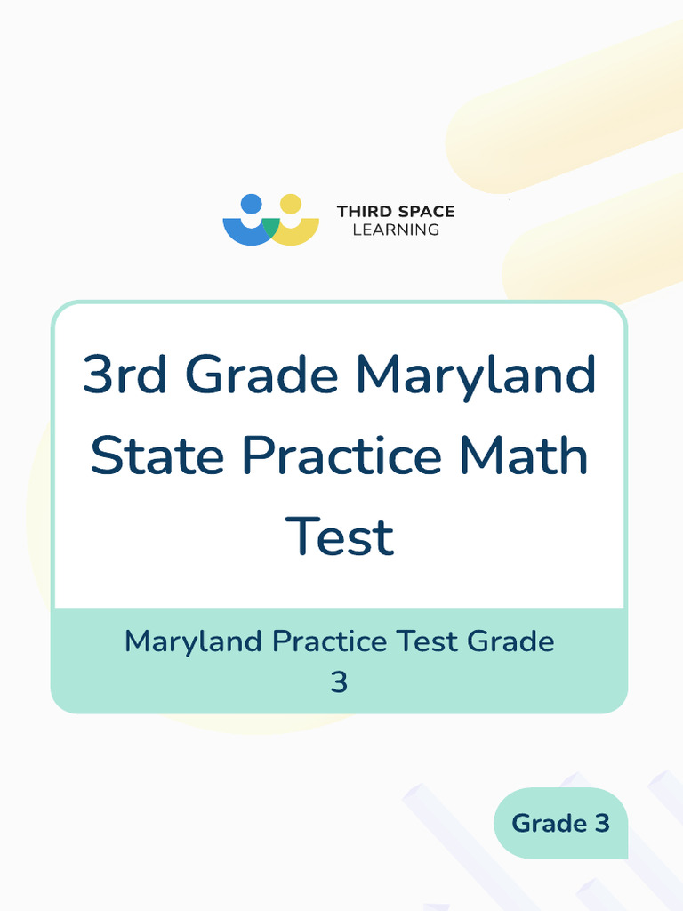 Maryland 3rd Grade Math Practice Test | PDF | Area | Geometry