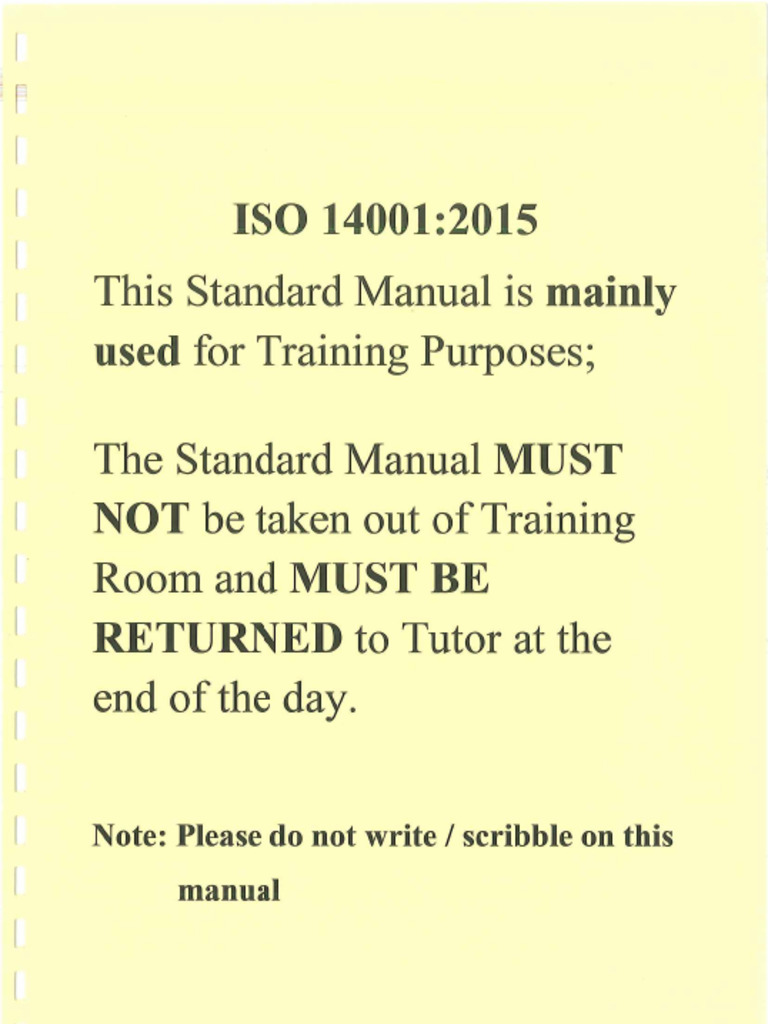 BV ISO 14001 2015 Manual | PDF
